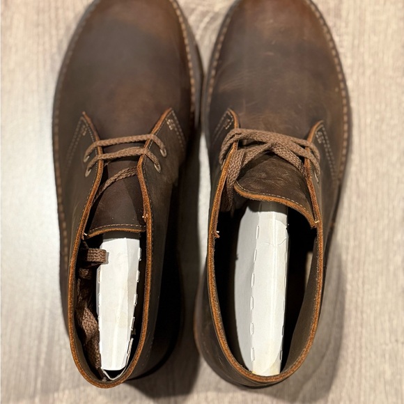 Clarks | Shoes | Clarks Brown Chukka Boots With Leather Finish | Poshmark